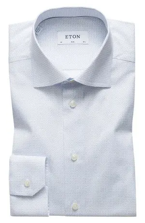 ETON Slim Fit Dot Print Dress Shirt