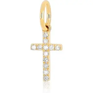 Ef Collection Diamond Cross Charm - Yellow Gold/diamond
