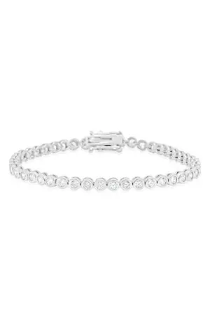 SHYMI Classic Bezel Tennis Bracelet - Silver/ White