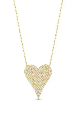 SHYMI Pavé Heart Pendant Necklace - Gold