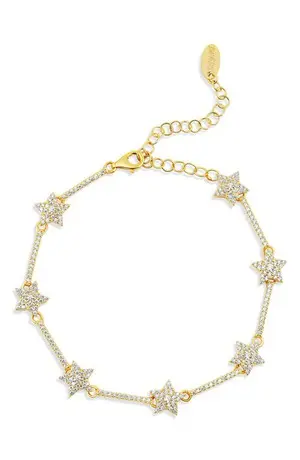 SHYMI SHYMI Pavé Star Station Tennis Bracelet Gold
