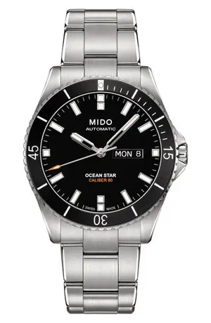 MIDO Ocean Star Automatic Bracelet Watch - Silver/black/silver