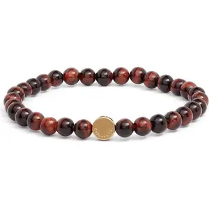 Caputo & Co Stone Bead Bracelet - Dark Red