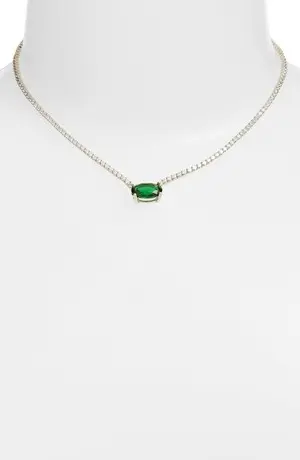 SHYMI Oval Pendant Tennis Necklace