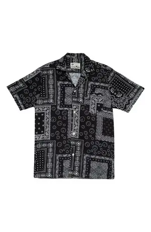 BATHER Bandana Print Short Sleeve Button-up Camp Shirt