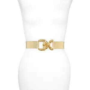 RAINA BELTS Viper D-ring Buckle Leather Belt - Gold