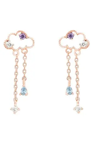 GIRLS CREW Reigning Clouds Drop Earrings Rose Gold