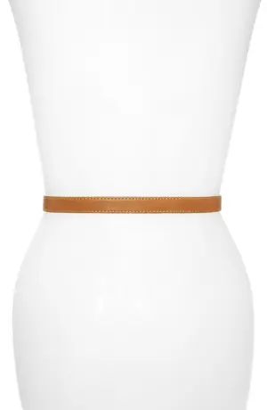 RAINA BELTS Lauren Leaf Buckle Leather Belt - Carmel