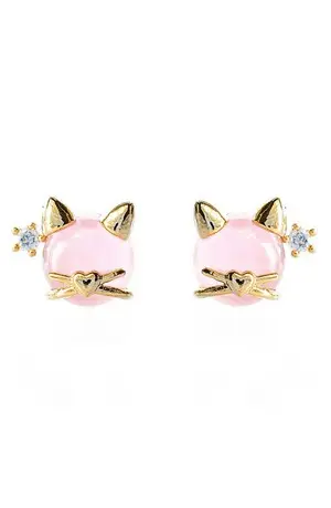 GIRLS CREW Kitty Kat Stud Earrings - Gold