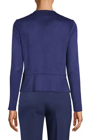 Anne Klein Drape Front Faux Suede Jacket