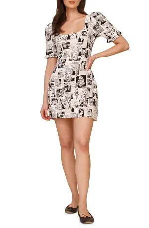 Reformation Temecula Print Linen Minidress In Comic - 40% Off | Editorialist