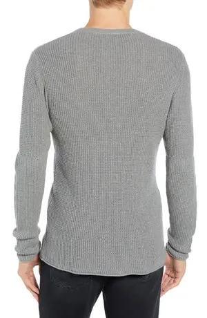 Billy Reid Regular Fit Waffle Crewneck Pullover - Grey