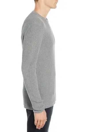 Billy Reid Regular Fit Waffle Crewneck Pullover - Grey