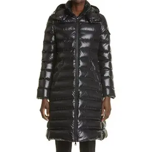 Moncler Moka Water Resistant Long Hooded Down Puffer Parka - Black