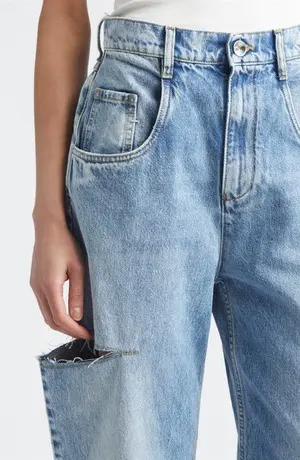 MAISON MARGIELA Ripped Straight Leg Jeans - Denim
