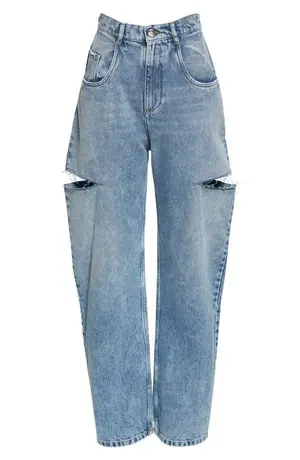 MAISON MARGIELA Ripped Straight Leg Jeans - Denim