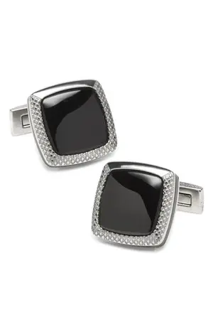 CUFFLINKS, INC. Onyx And Stainless Steel Cuff Links