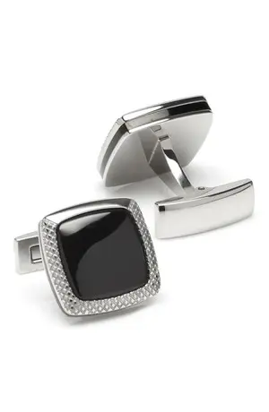CUFFLINKS, INC. Onyx And Stainless Steel Cuff Links