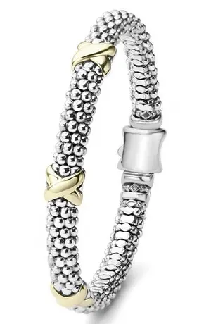 Lagos Two-tone Caviar Beaded Bracelet - Silver/gold
