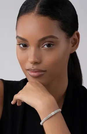 Lagos Signature Caviar Diamond Rope Bracelet - Sterling Silver