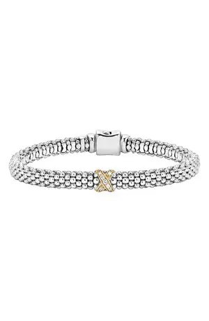 Lagos Signature Caviar Diamond Rope Bracelet - Sterling Silver/gold