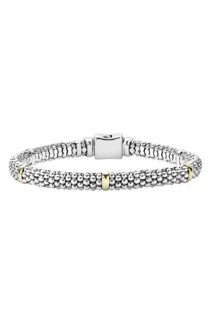 Lagos Caviar Rope Station Bracelet - Sterling Silver/gold