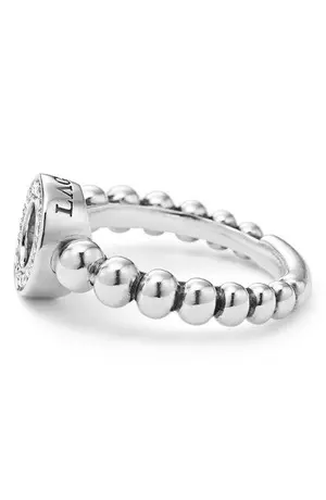Lagos Caviar Spark Diamond Open Circle Ring - Diamond/silver