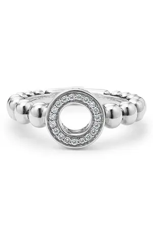 Lagos Caviar Spark Diamond Open Circle Ring - Diamond/silver