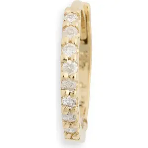 Anzie Cleo Mini Pavé Diamond Single Huggie Hoop Earring - 0.065 Ctw Yellow Gold/ Diamond