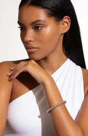 Lagos Signature Caviar Stretch Bracelet - Two-tone