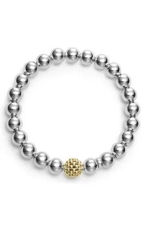 Lagos Signature Caviar Stretch Bracelet - Two-tone