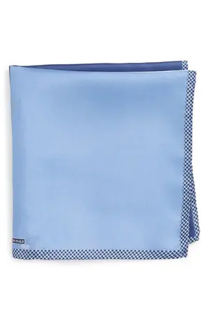 Nordstrom Panel Silk Pocket Square Blue