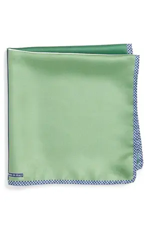 Nordstrom Panel Silk Pocket Square - Green