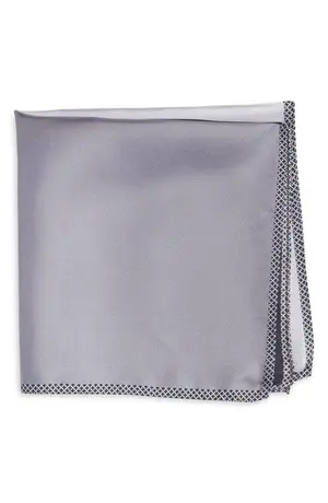 Nordstrom Panel Silk Pocket Square Grey/black