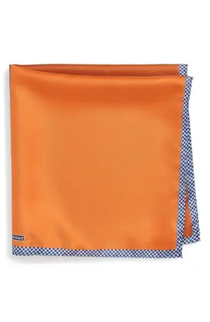 Nordstrom Panel Silk Pocket Square Orange
