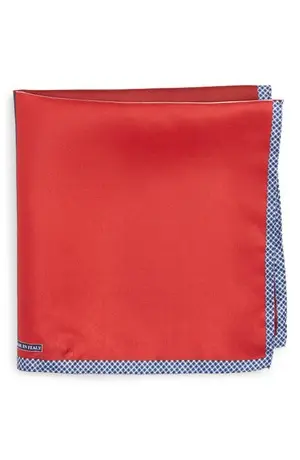Nordstrom Panel Silk Pocket Square Red