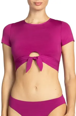 Robin Piccone Robin Piccone Ava Knot Front Tee Bikini Top Acai