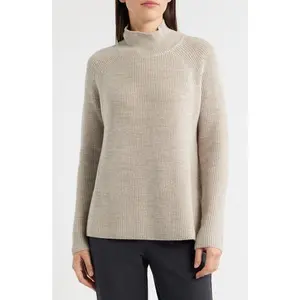 Eileen Fisher Raglan Sleeve Merino Wool Turtleneck Sweater