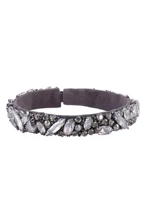 Deepa Gurnani Avalon Crystal Cuff Gunmetal