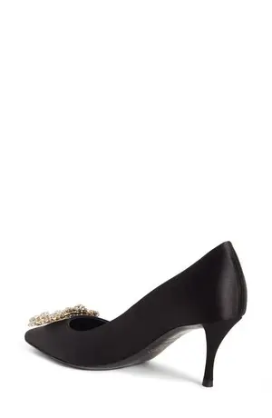 ROGER VIVIER Sin Crystal Buckle Pointed Toe Pump