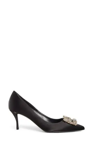 ROGER VIVIER Sin Crystal Buckle Pointed Toe Pump