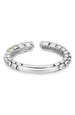 Lagos Caviar Lux Open Stacking Diamond Ring - Two Tone/diamond