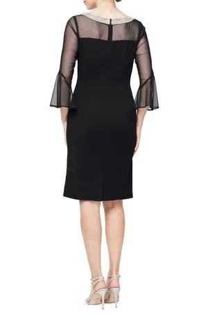 Alex Evenings Embellished Shift Cocktail Dress - Black