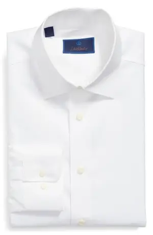 David Donahue Regular Fit Superfine Twill Dress Shirt