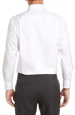 David Donahue Regular Fit Superfine Twill Dress Shirt - White