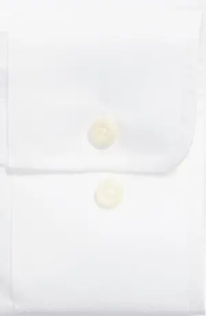 David Donahue Regular Fit Superfine Twill Dress Shirt - White