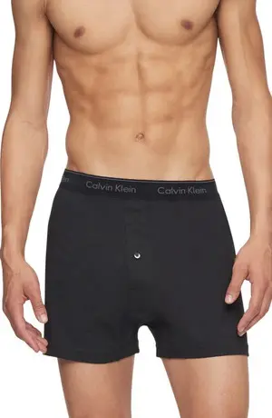 Calvin Klein 3-pack Knit Cotton Boxers - Black