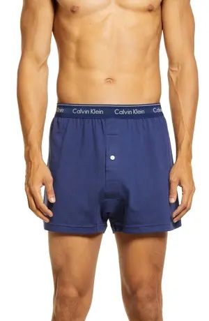 Calvin Klein 3-pack Knit Cotton Boxers Blue Bay/ Minnow/ Medieval