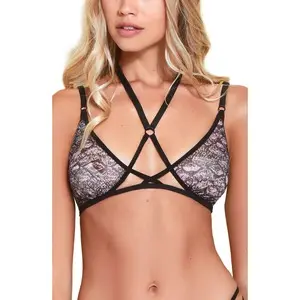 HAUTY Strappy Mesh Soft Cup Bra - Beige-black