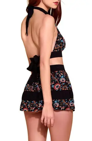 HAUTY Desert Flower Halter Bralette And Miniskirt